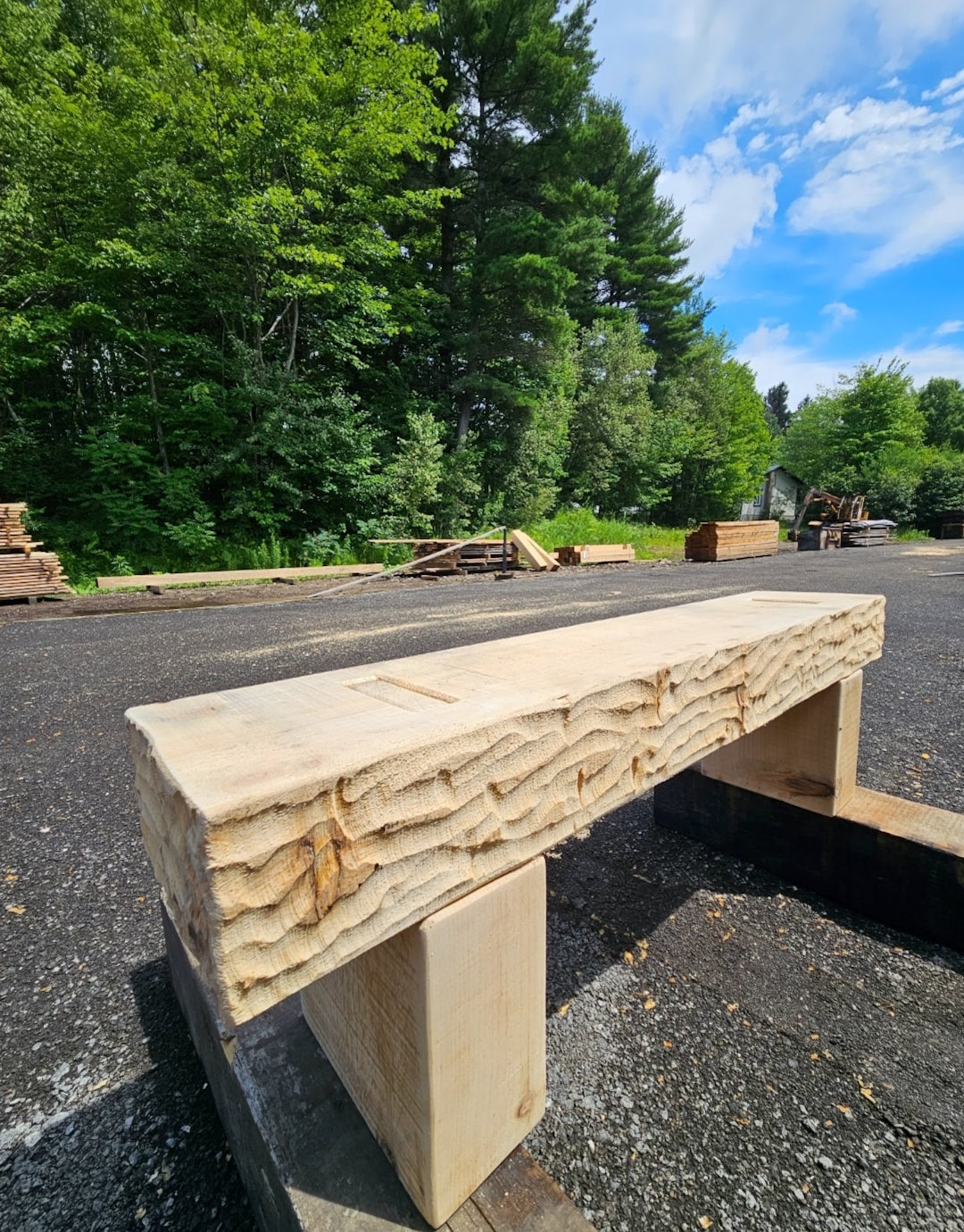 Timber Bench | Massive Pine | Timber Frame | Hand Hewn | Mortise ...