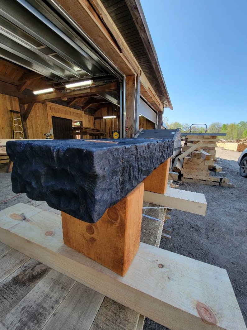 Serenity Bench | Shou Sugi Ban | Timber Frame | Hand Hewn | Mortise ...