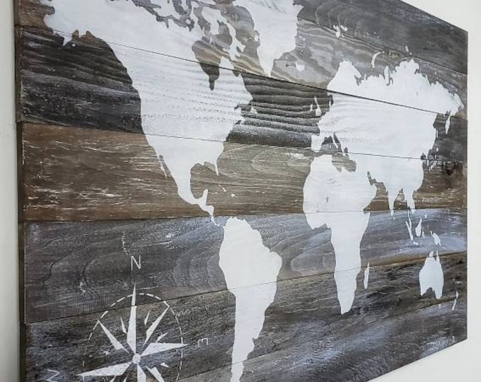 Industrial 2.0 Rustic Wood Map World Map on Wood Wood Map - Etsy