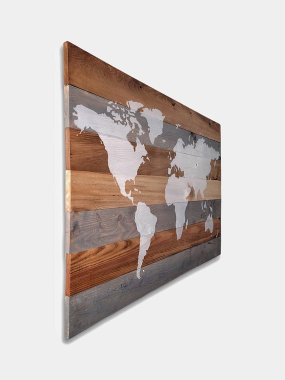 Genuine Wood Map Adventure Travel Map World Map on Wood | Etsy Canada