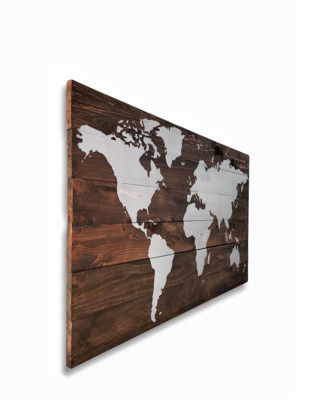 Earth Brown Tone | World Map on Wood - Etsy