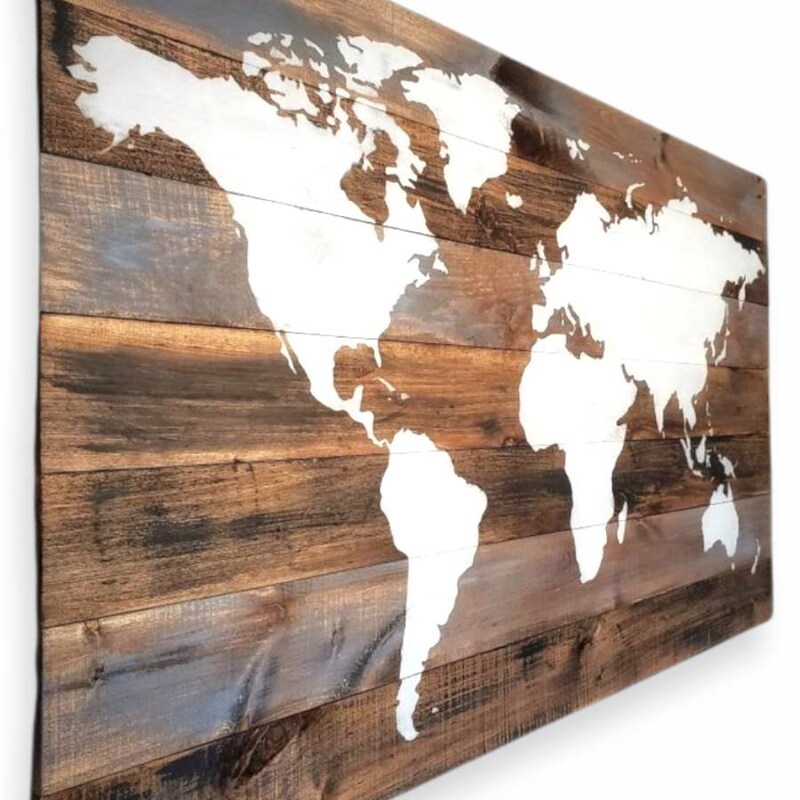 World Map Wall Decor - Etsy