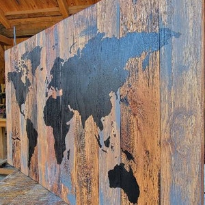 Industrial 3.0 Rustic Wood Map | World Map on Wood | Wood Map | Travel ...