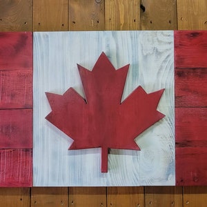 Handcrafted Wooden Canadian Flag | Flag of Canada | Canadian Wood Flag ...