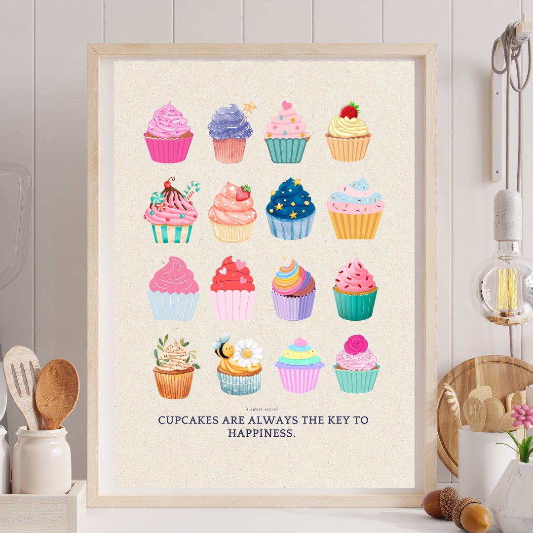 Donut Wall Art, Kitchen Decor Wall, Room Decor for Teens, Cupcake ...