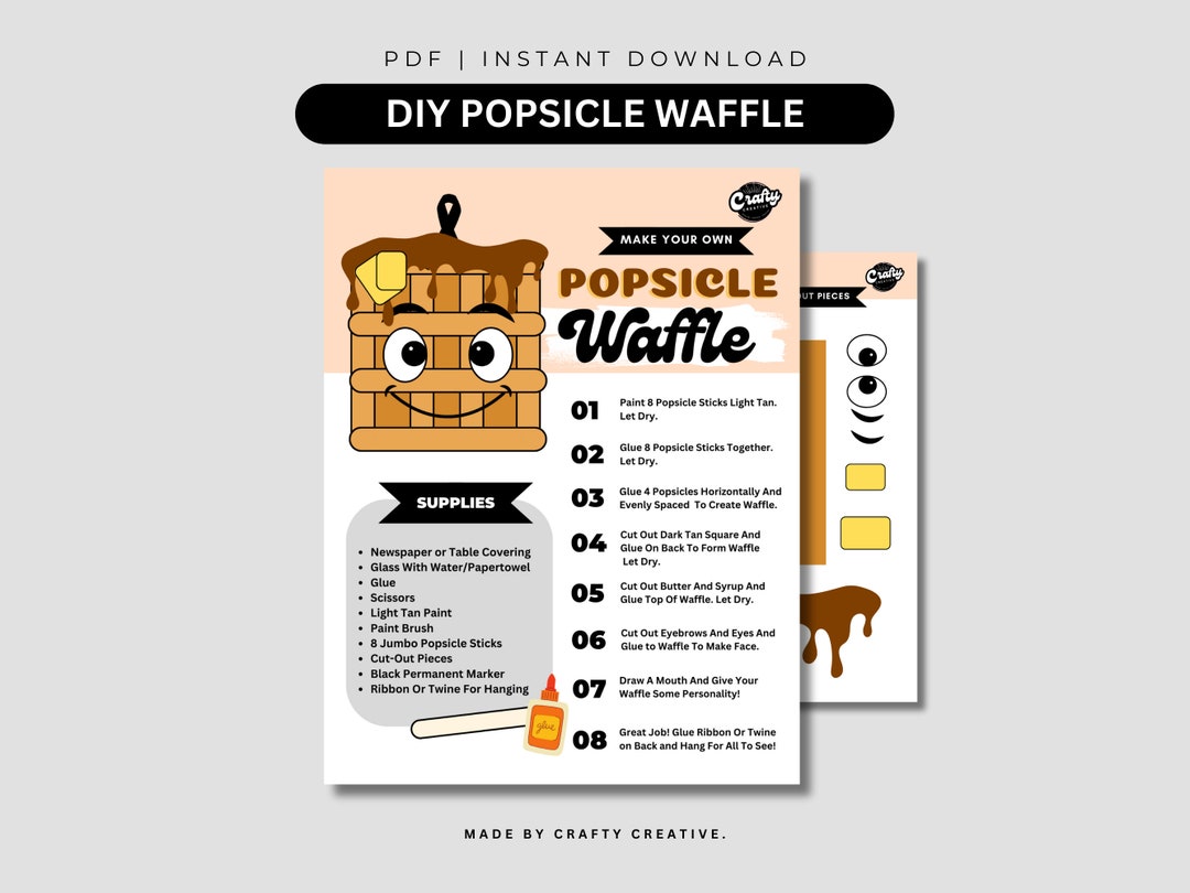DIY Breakfast Waffle Kids Craft, Paper Waffle Kid Craft, Easy Food ...
