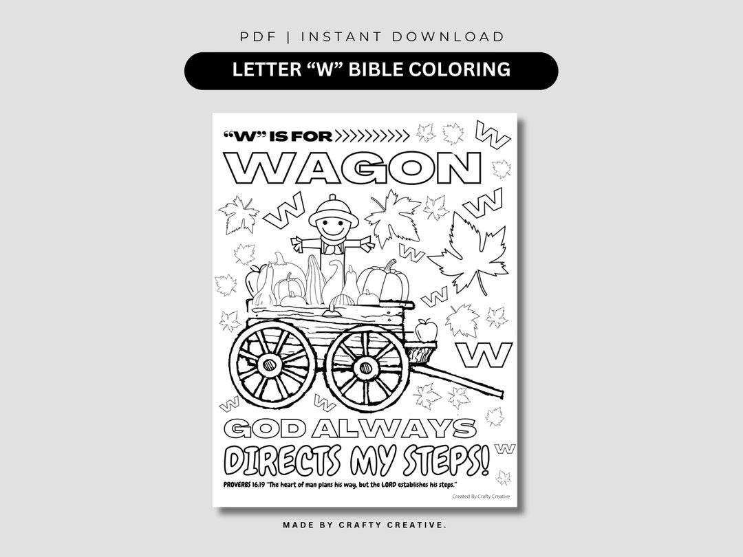 Sunday School Bible Fall Letter w Wagon Autumn - Etsy