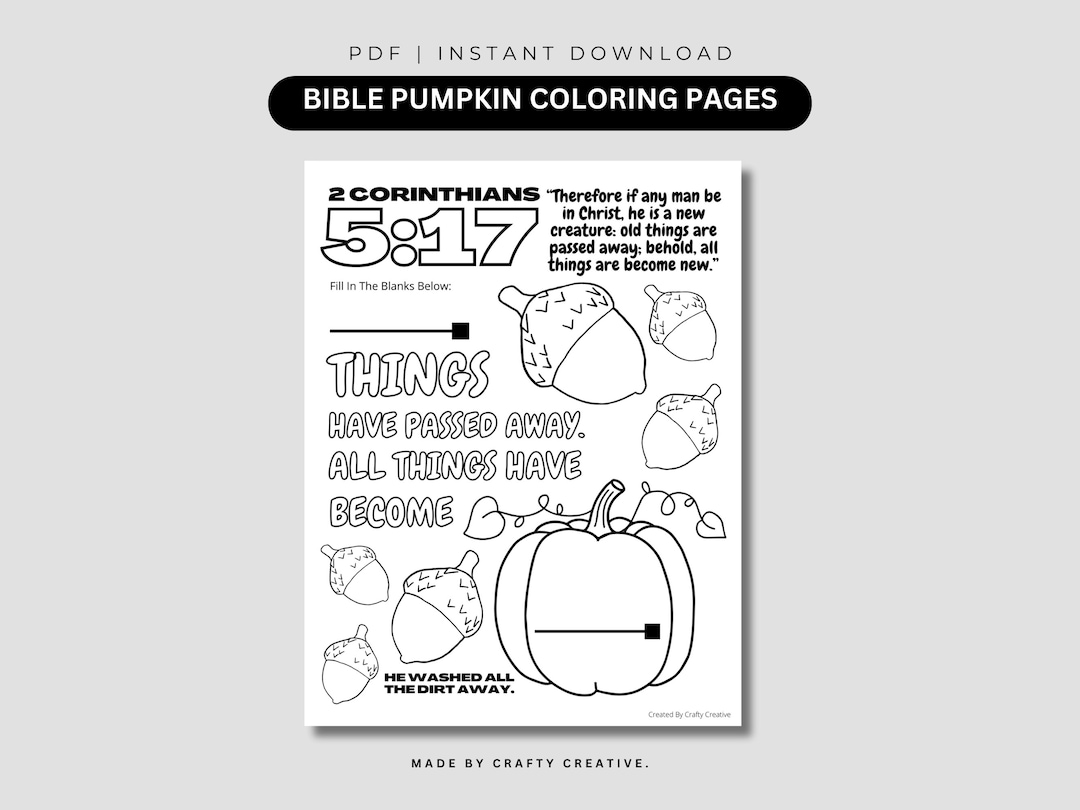 Sunday School Bible Fall Coloring Worksheets Printable Bible - Etsy