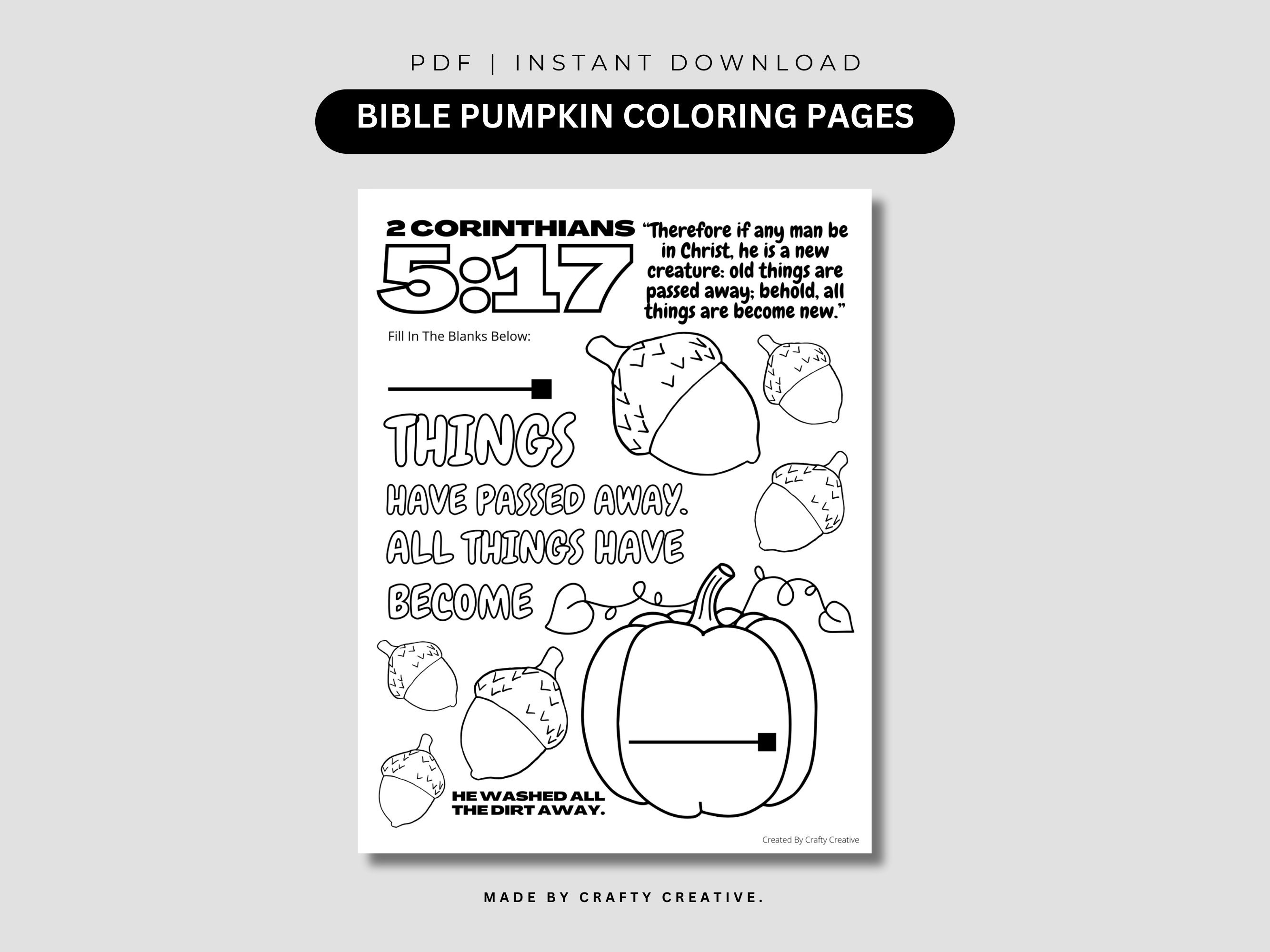 Sunday School Bible Fall Coloring Worksheets Printable Bible - Etsy
