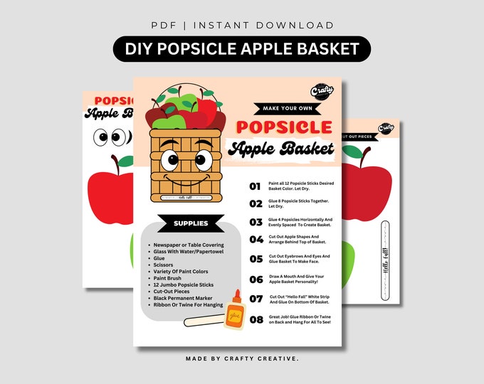 3D Apple Basket Craft for Kids - Etsy Canada