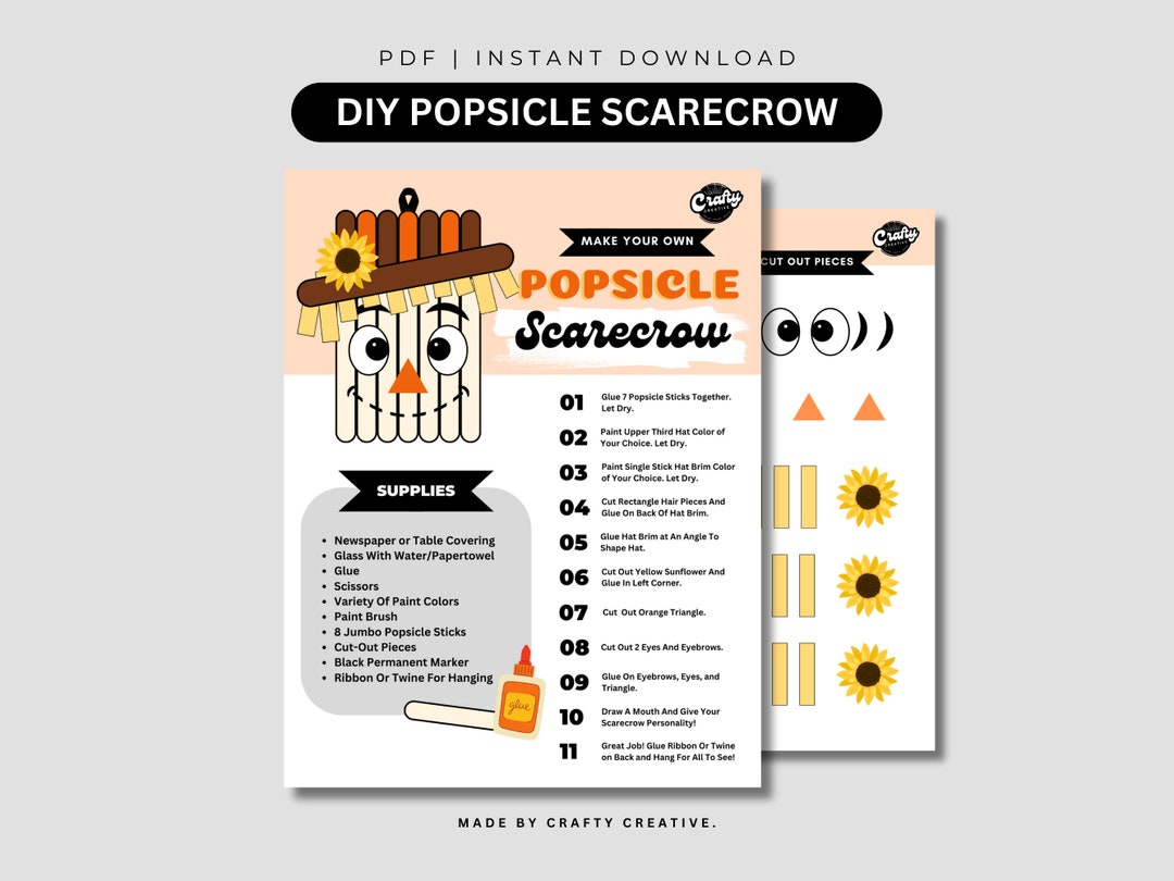 DIY Fall Autumn Craft for Kids, Scarecrow Craft for Kids, Easy Fall ...