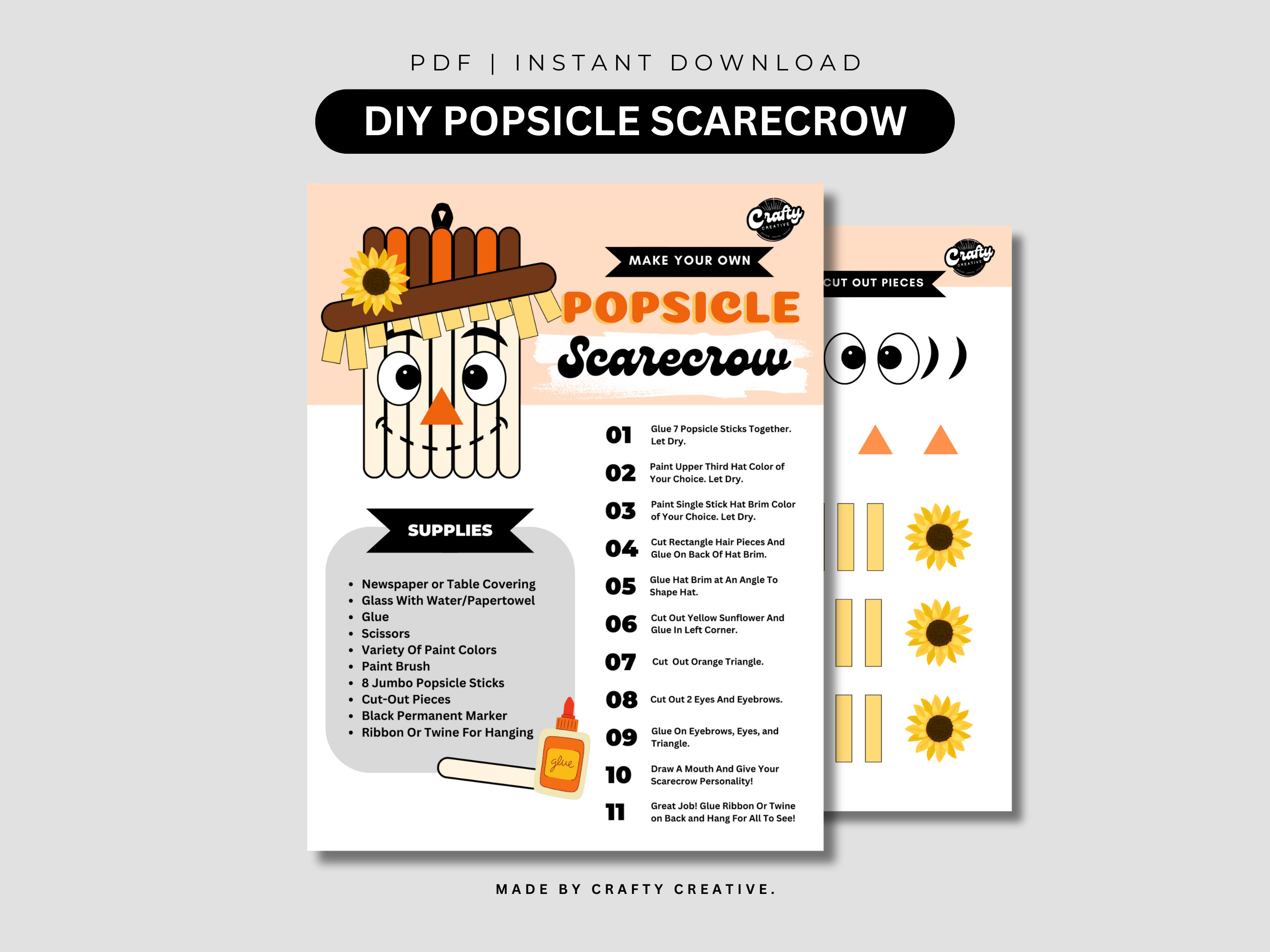 DIY Fall Autumn Craft for Kids, Scarecrow Craft for Kids, Easy Fall ...