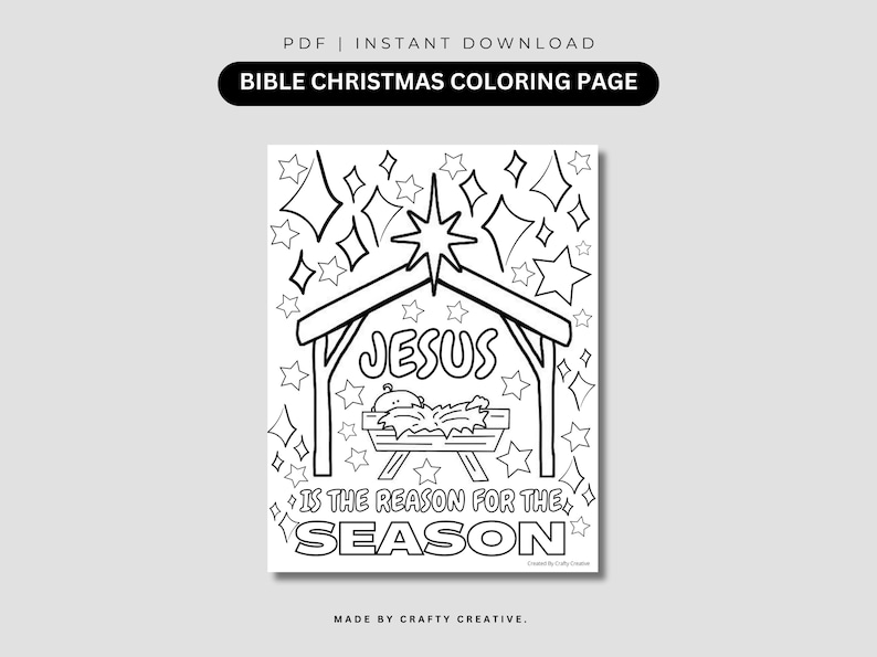 Jesus Christmas Coloring Page: Printable Bible Activity (PDF Download ...