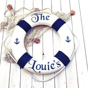 Personalized Life Ring/4 Sizes/nautical Wall Decor/baby Announcement ...