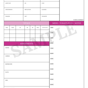 Nurse Report Sheet - Nursing Shift SBAR Hand-off Report Printable ...