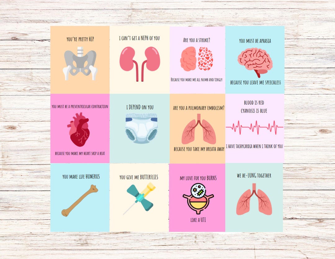 Printable Funny Healthcare Medical Valentine's Day Cards - Valentine's ...