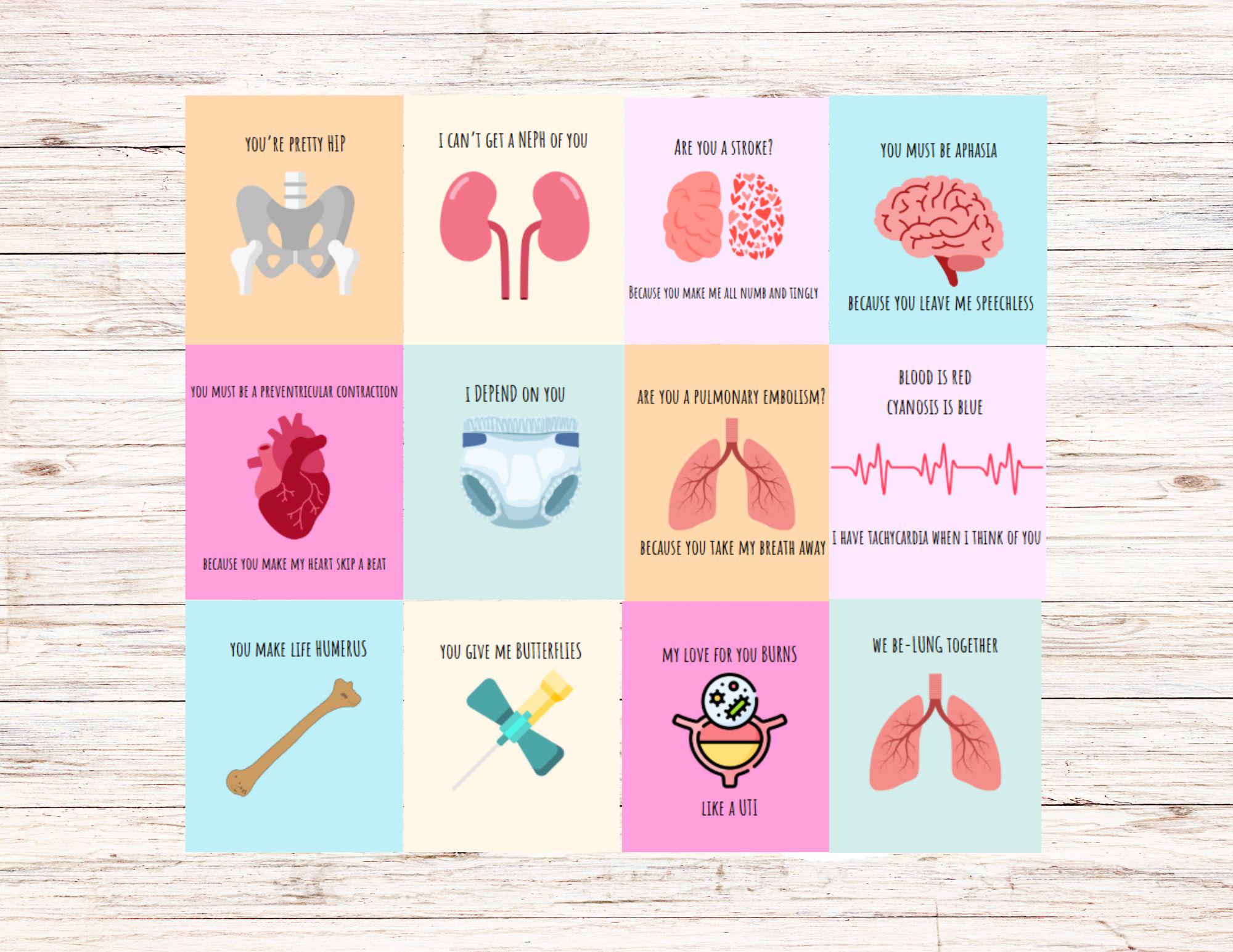 Printable Funny Healthcare Medical Valentine's Day Cards - Valentine's ...