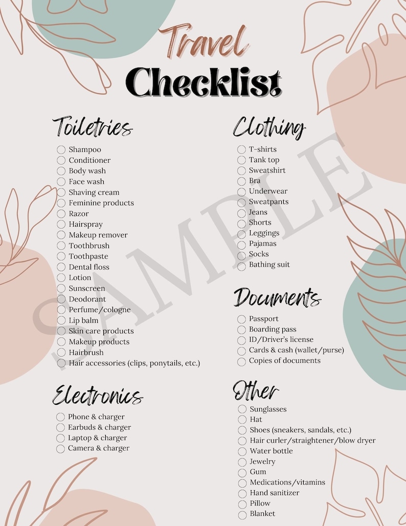Printable Travel and Vacation Packing Checklist - Ultimate and Complete ...