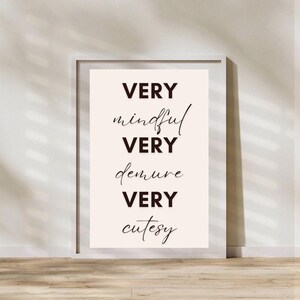 Aesthetic Digital Wall Prints – Very Mindful Very Demure Very Cutesy ...