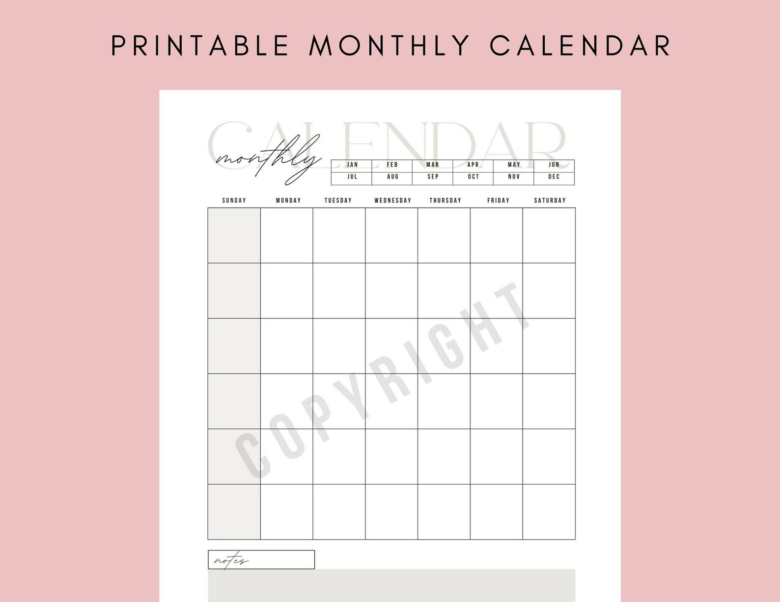 Digital Monthly Daily Planner Schedule Printable Template - Undated ...