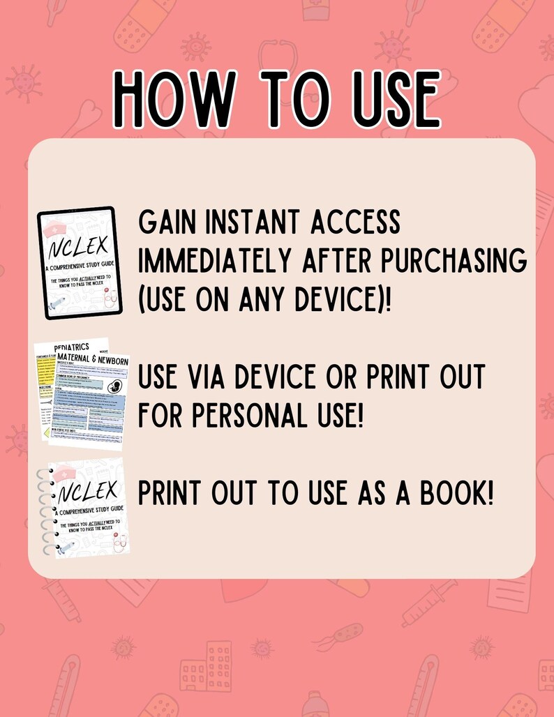 NCLEX Study Guide Notes - Digital Printable - Complete Notebook ...