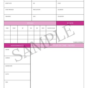 Nurse Report Sheet - Nursing Shift SBAR Hand-off Report Printable ...