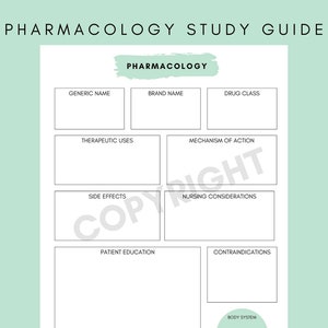 Nursing Student Pharmacology Notes – Fillable Pharmacology Medication ...
