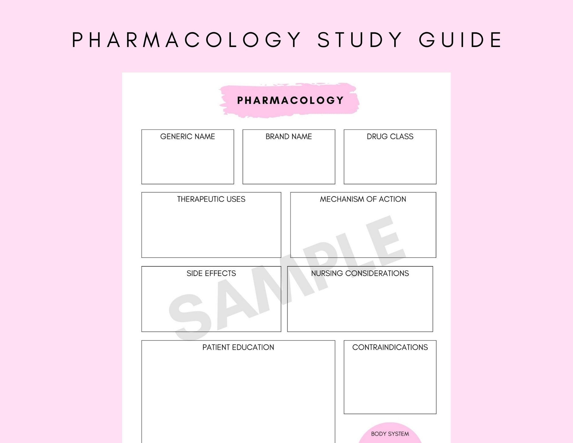 Nursing Student Pharmacology Notes – Fillable Pharmacology Medication ...