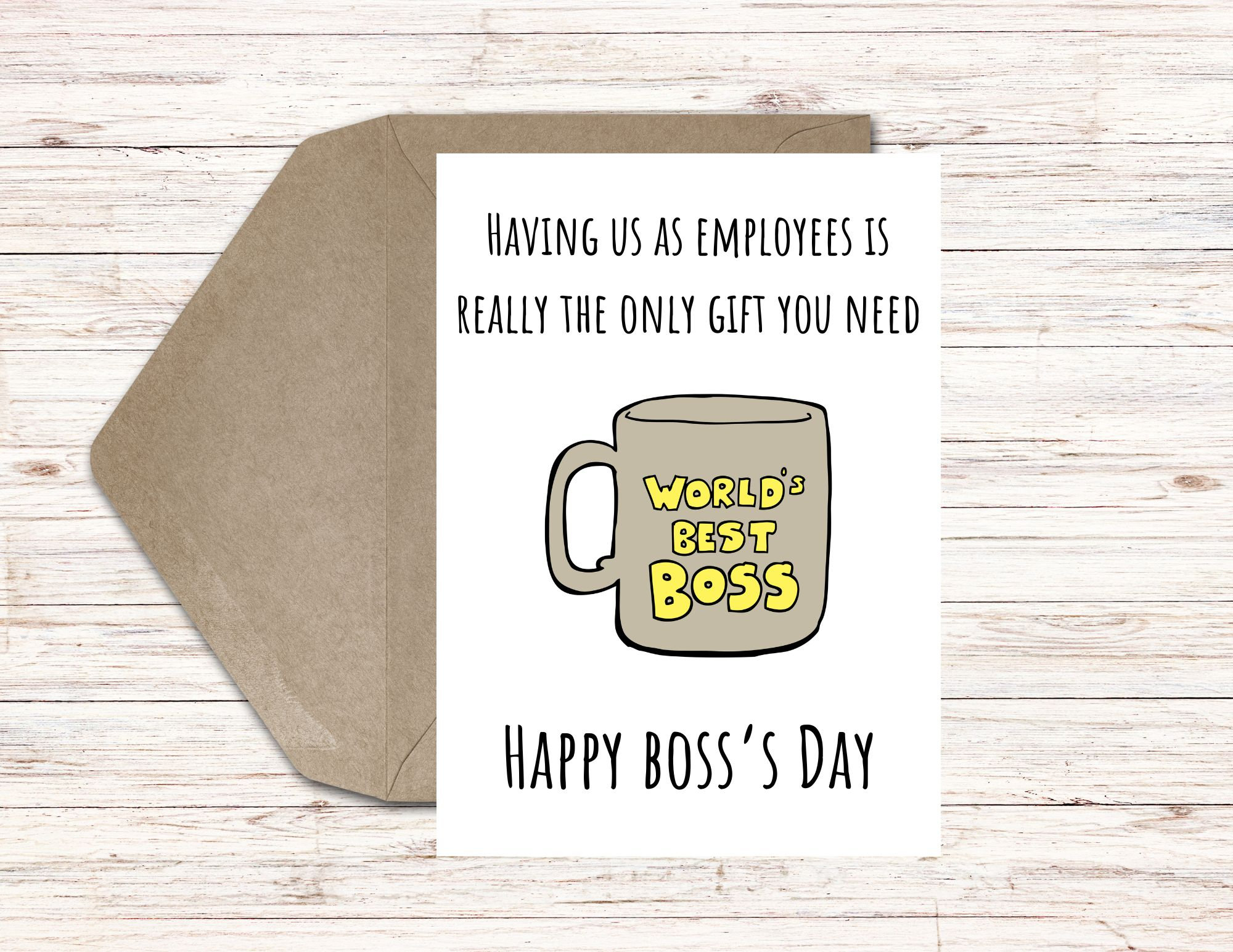 Printable Funny Happy Boss's Day Card Gift for Boss or Supervisor at ...