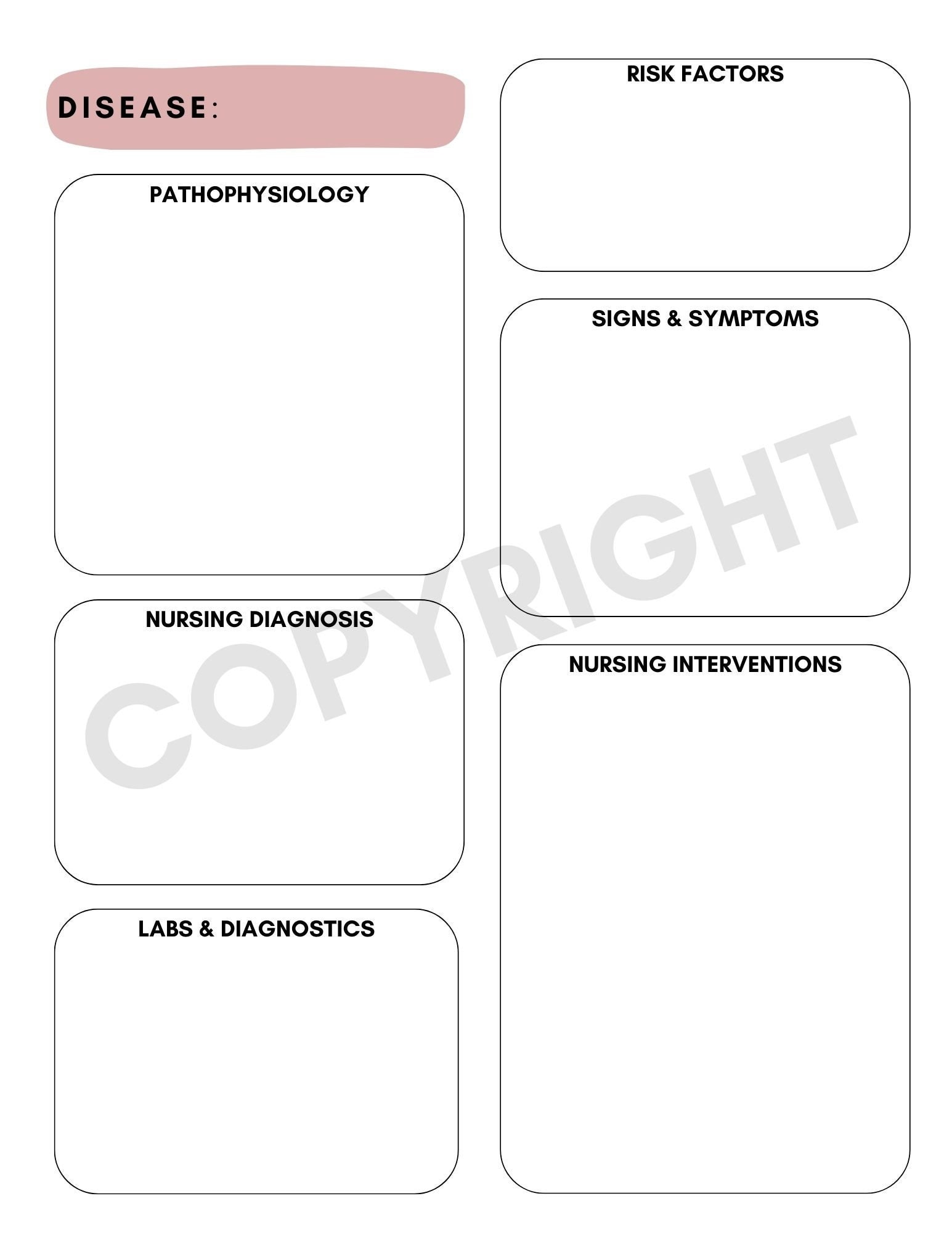 Nursing Student Pathophysiology Notes – Nursing School Notes – Fillable ...