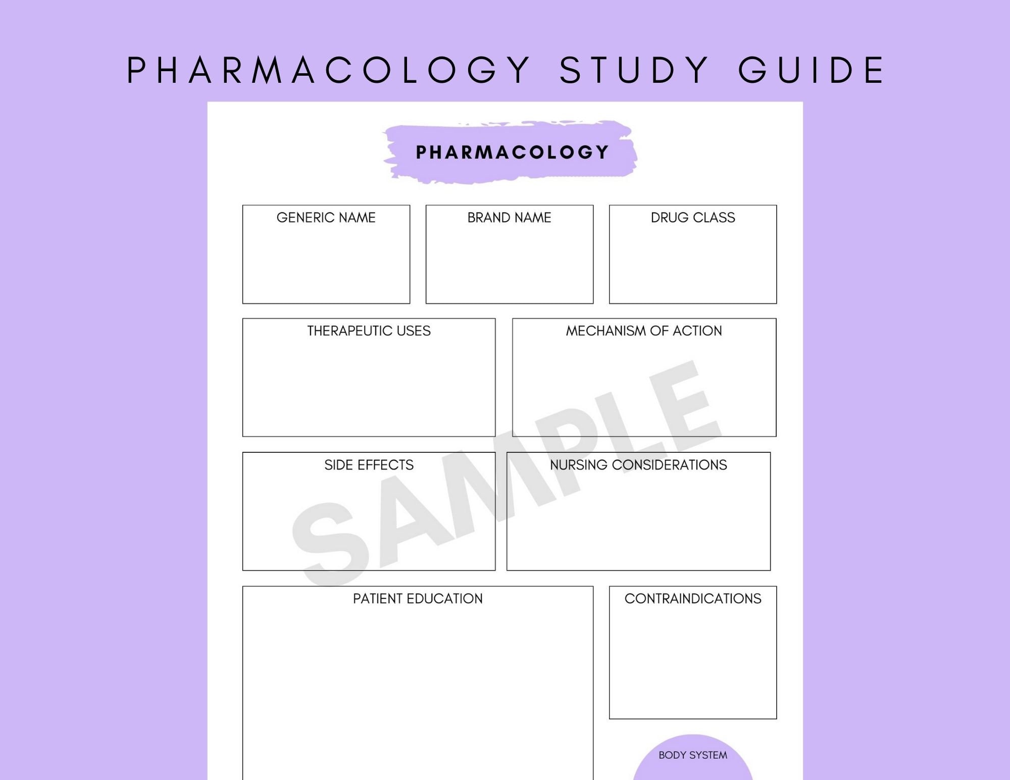 Nursing Student Pharmacology Notes – Fillable Pharmacology Medication ...