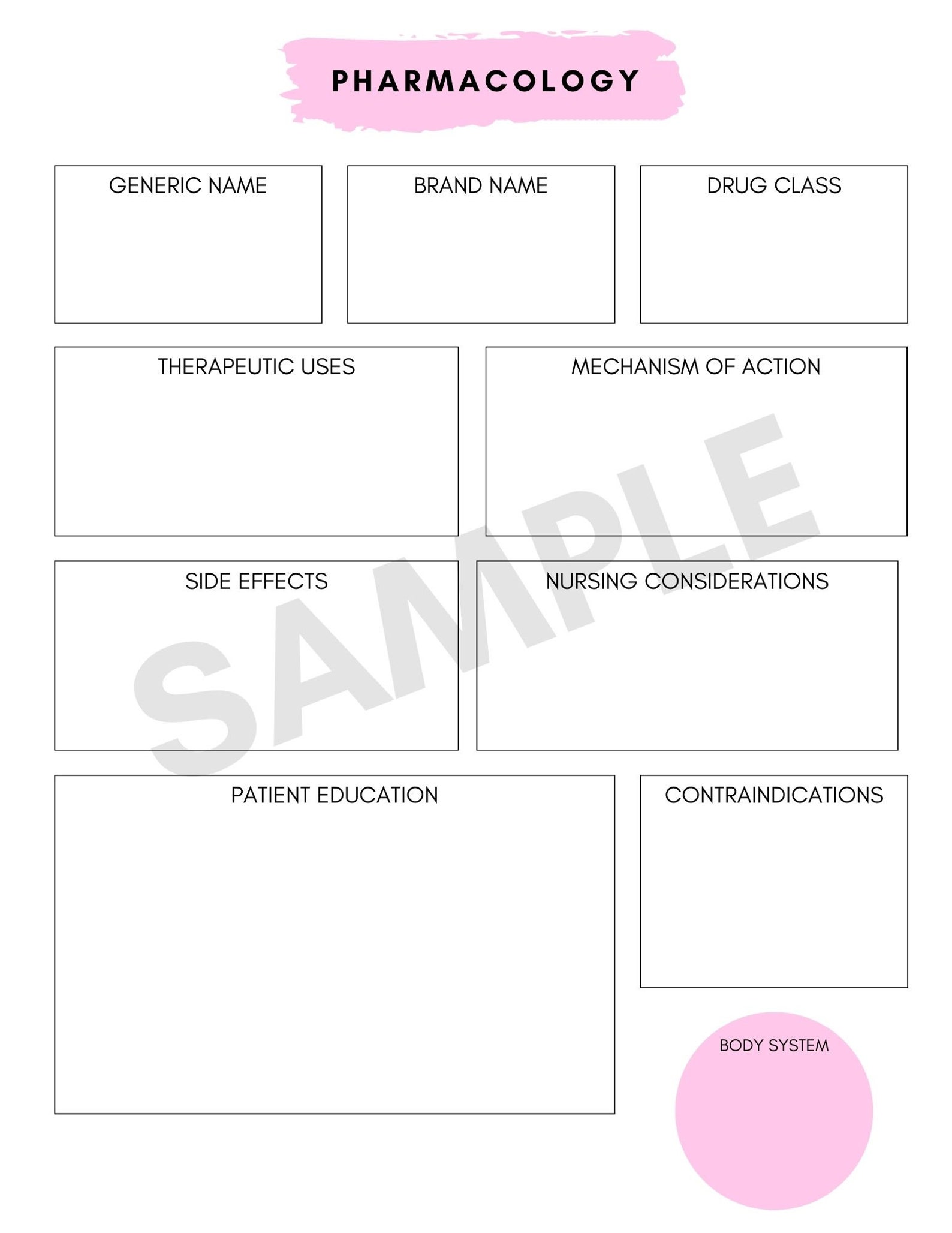 Nursing Student Pharmacology Notes – Fillable Pharmacology Medication ...