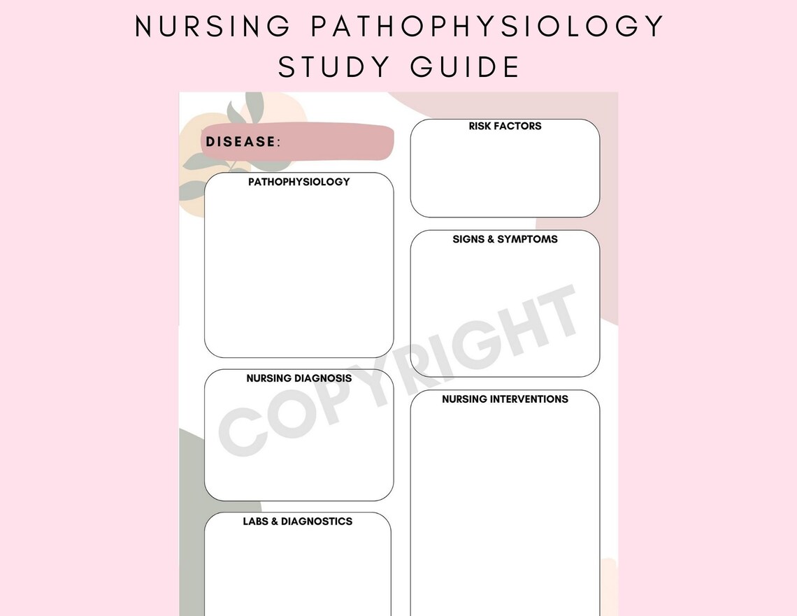 Nursing Student Pathophysiology Notes – Nursing School Notes – Fillable ...