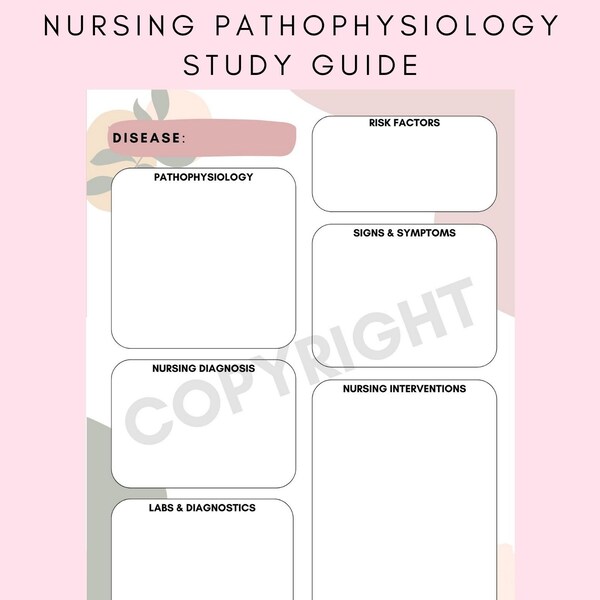 Pathophysiology Guide - Etsy
