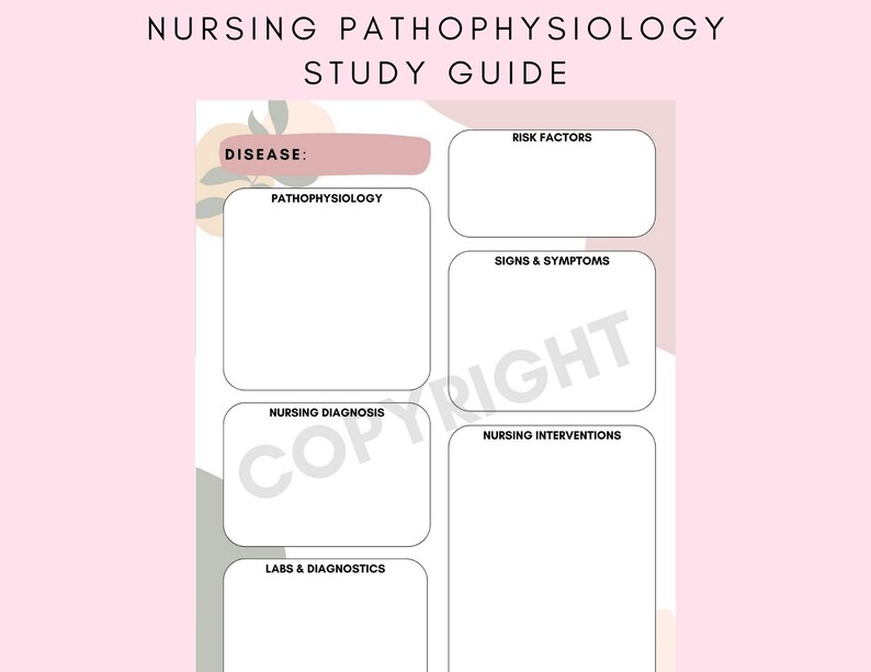 Nursing Student Pathophysiology Notes – Nursing School Notes – Fillable ...
