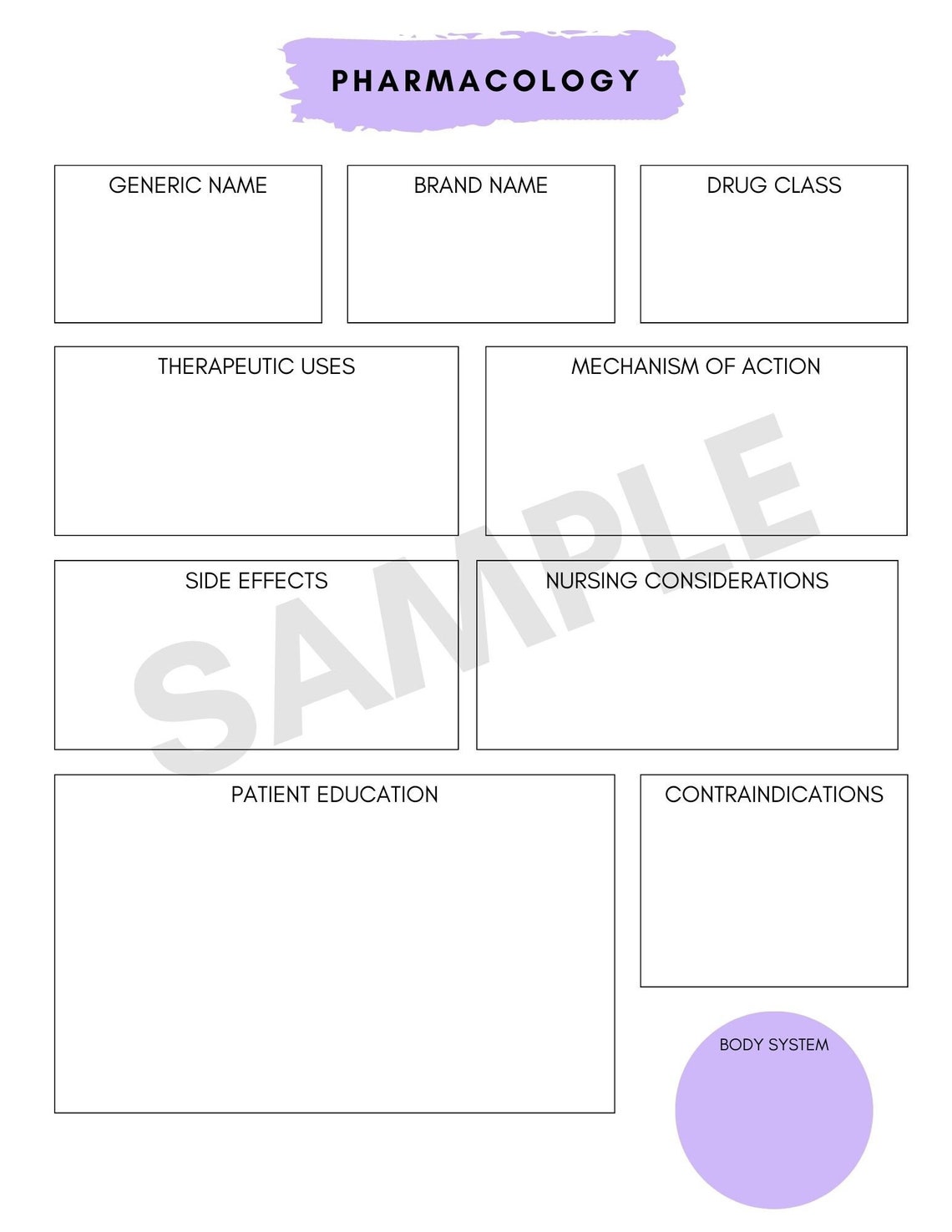 Nursing Student Pharmacology Notes – Fillable Pharmacology Medication ...