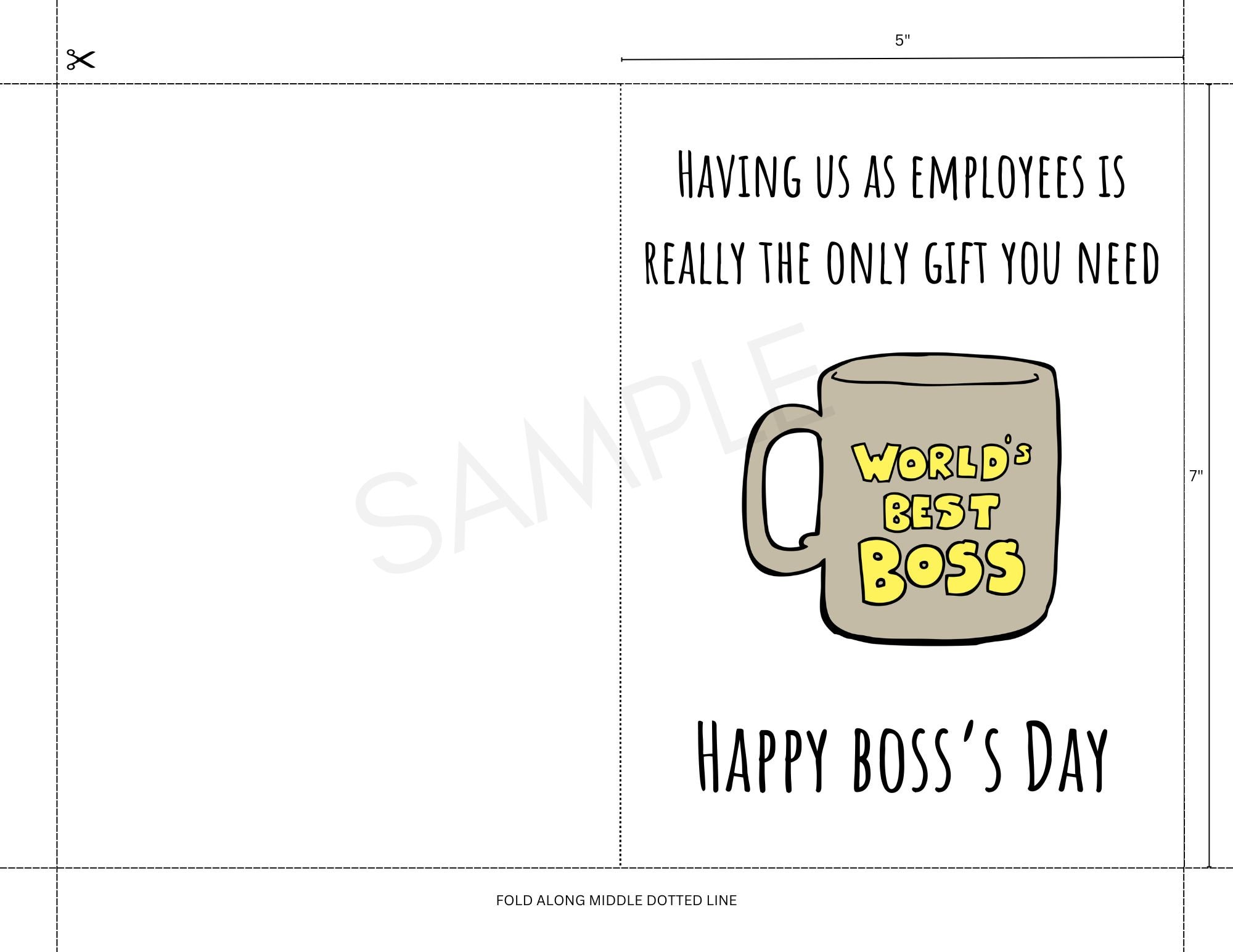 Printable Funny Happy Boss's Day Card Gift for Boss or Supervisor at Work – Having Us as ...