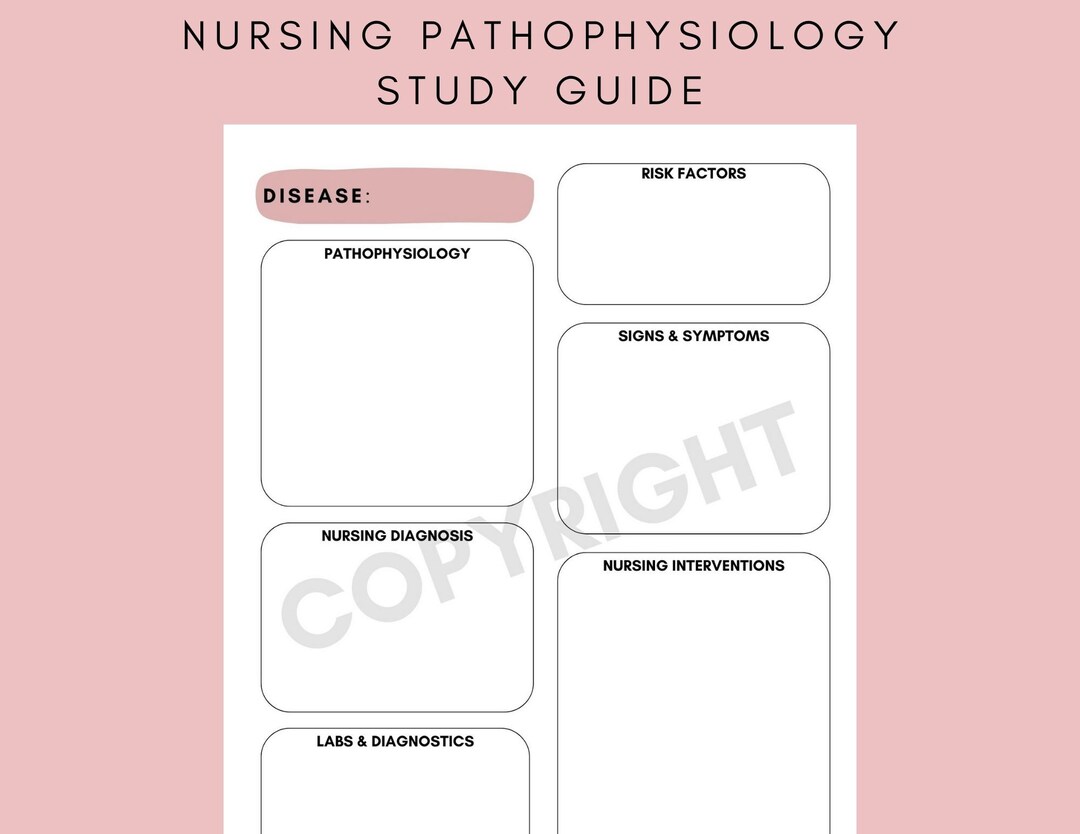 Nursing Student Pathophysiology Notes Nursing School Notes Fillable ...