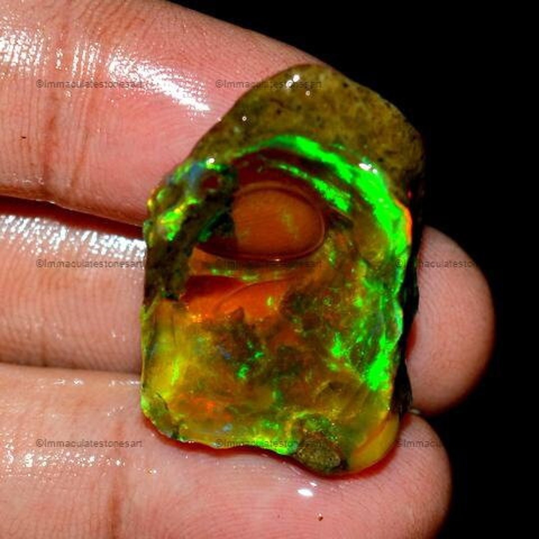 Natural 36.65 Cts Ethiopian Opal Rough Rough, Rainbow Gemstone, Fancy ...