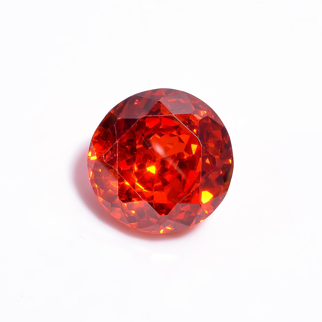 CUBIC ZIRCONIA FANTASTIC Gemstone Faceted Cut Fire Red Zircon 135.00 ...