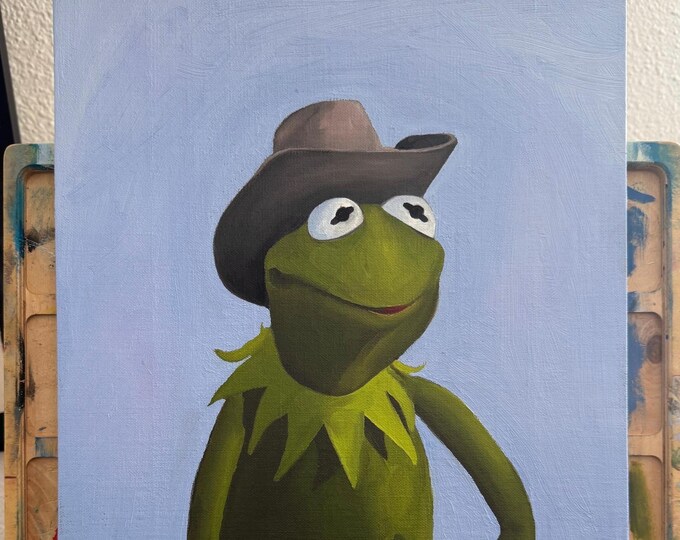 Original Muppets Oil Painting - Cowboy Kermit - “howdy” - Original Art ...