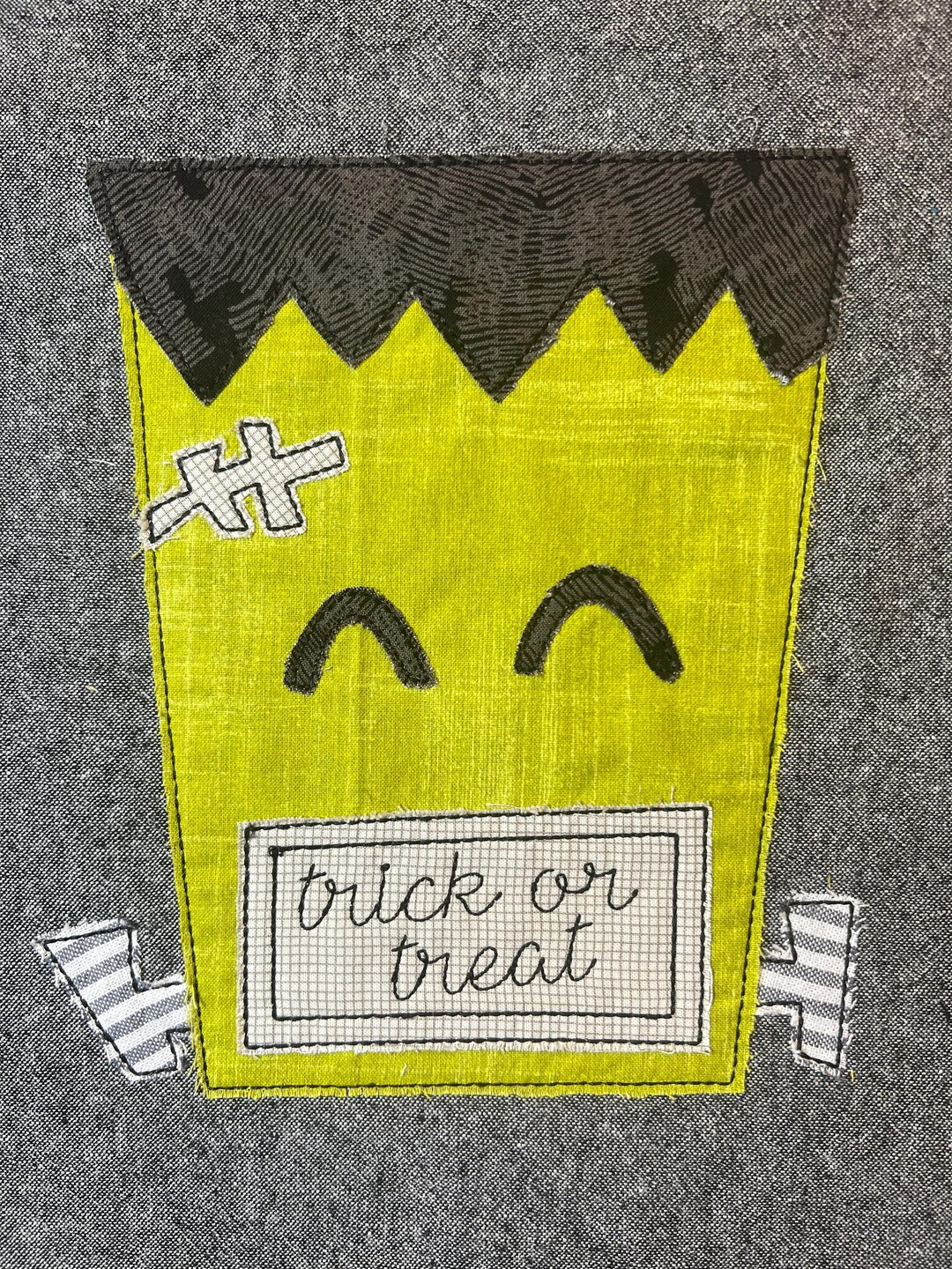 Frankenstein Embroidered Panel, Appliquéd Frankenstein Panel - Etsy