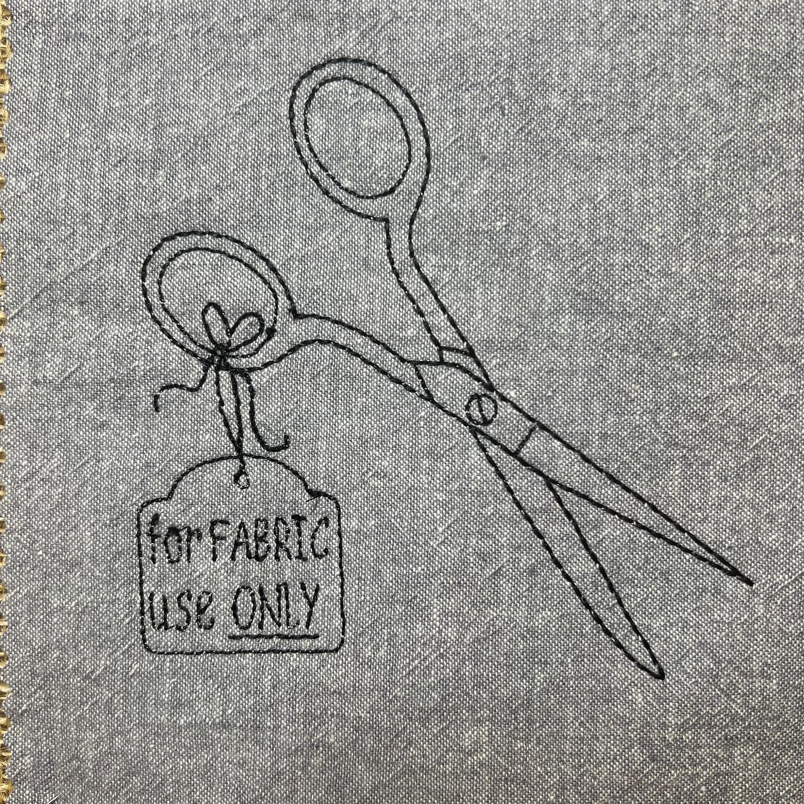 Scissor and Stitched Heart Embroidery Panels, Machine Embroidered ...