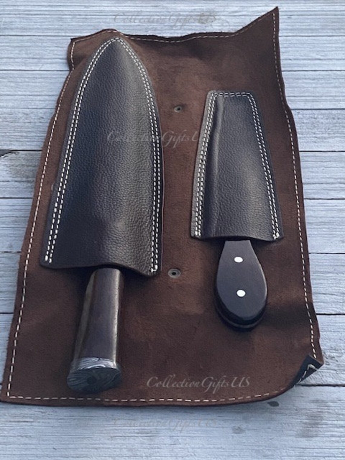 BBQ Rosewood Hand Forged Damascus BBQ Set Chef Knife and | Etsy