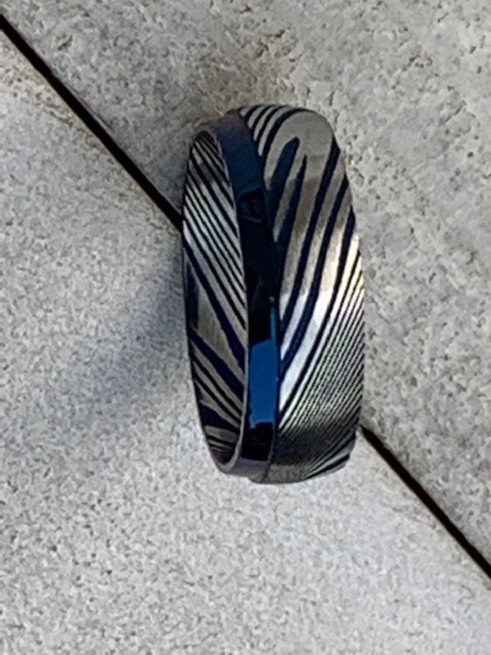 ICE BLUE Damascus Steel Cobalt Blue 8mm Men's Wedding - Etsy