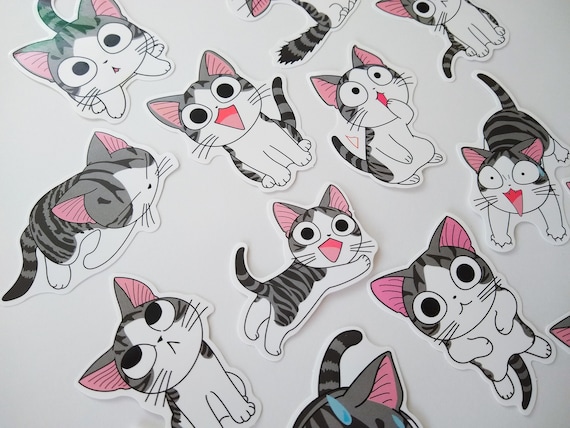 Cute Japanese Cat Cartoon Character LARGE Size Decal Vinyl | Etsy