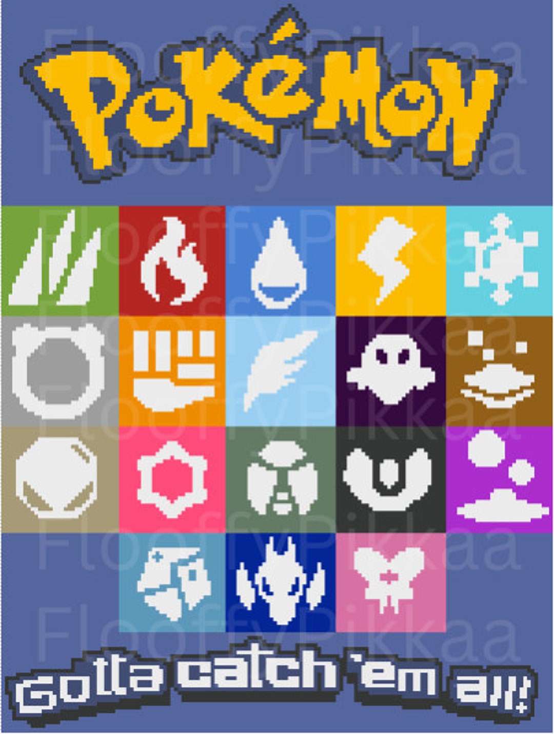 Pokémon Mini C2C Blanket Pattern PATTERN ONLY 150cm X 200cm - Etsy