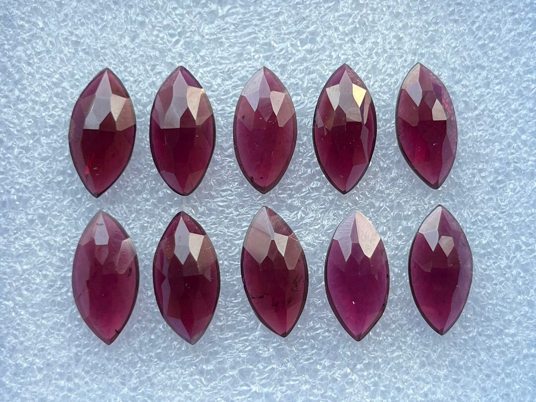 10 Pcs Pack 9x18mm Marquise Shape Natural Garnet Rosecut for Making ...