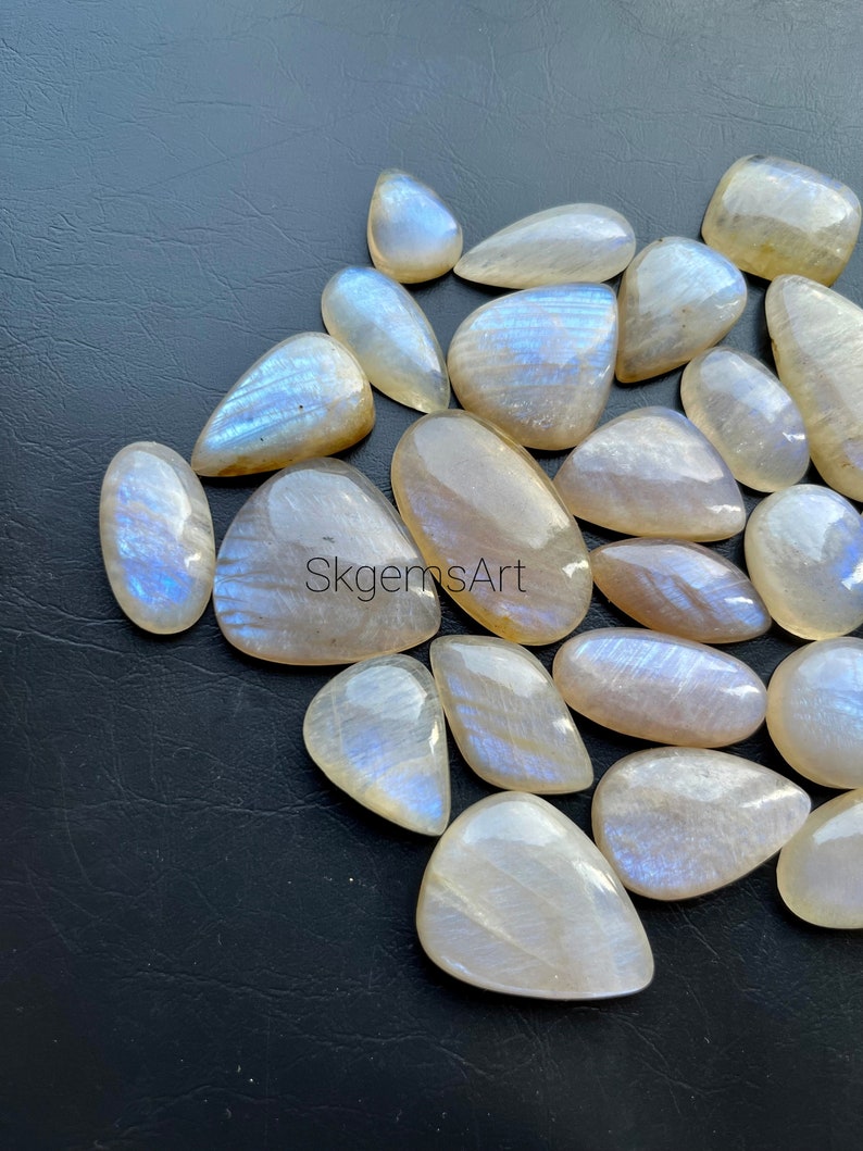 New African Belomorite Moonstone Cabochon Wholesale Lot by Weight With ...