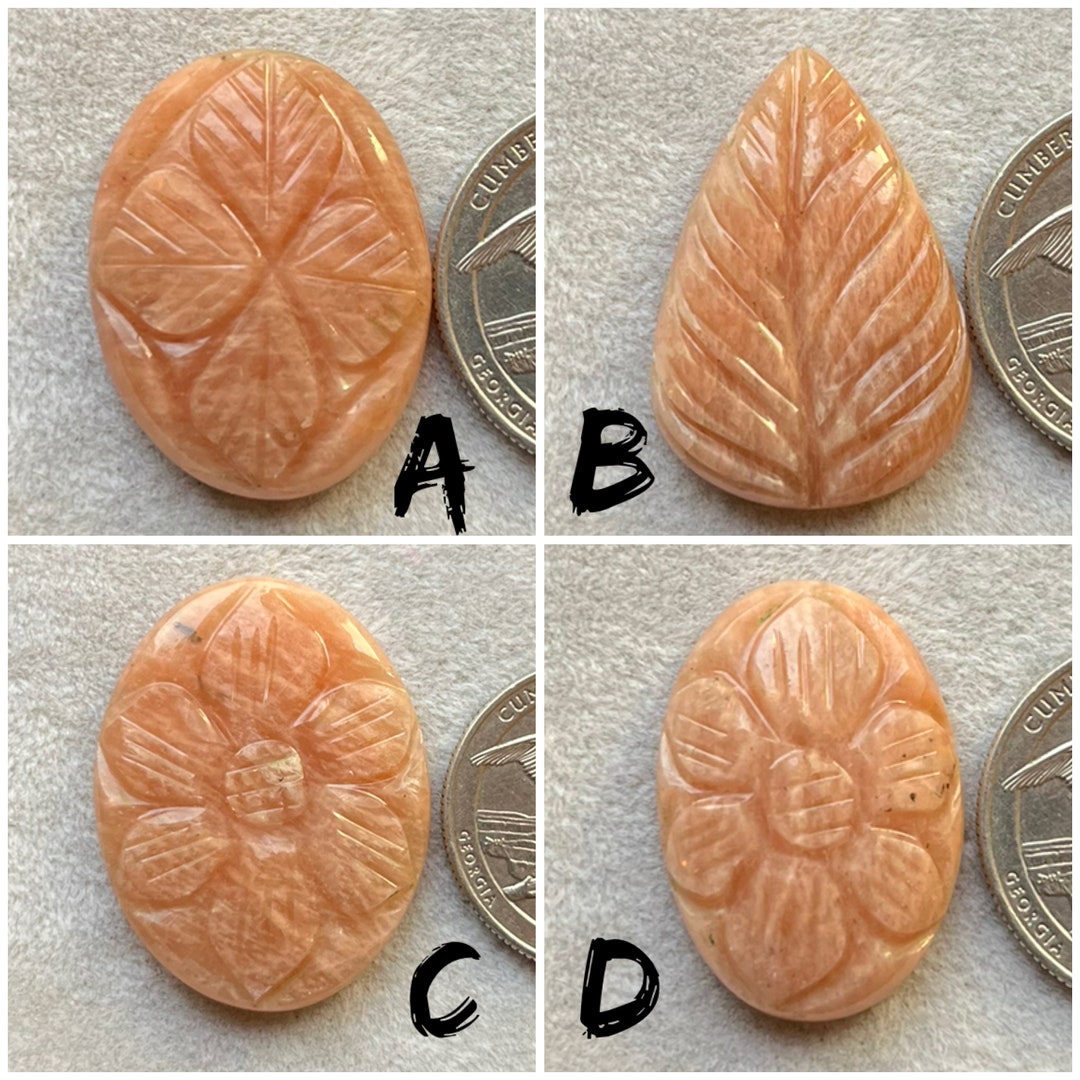 New Carved Amazonite Cabochon , Peach Amazonite, Cabochon, Used for ...